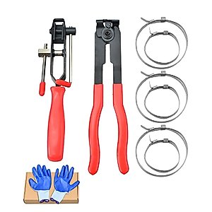 CV Joint Boot Clamp Pliers, Ear Boot Tie Pliers, Car Band Tool Kit, Automotive Hose Axle Plier CV Clamp Tool CV Joint Banding Tools for Most Cars with 3 Pair Clamps