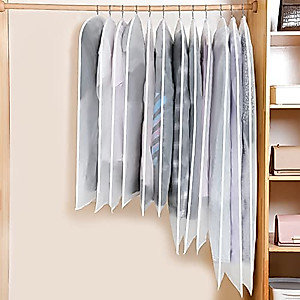 YYDSLEE Garment Bags for Hanging Clothes, Set of 12 Suit Bags Dust-Proof Clothes Cover Bags PEVA Moth-Proof Breathable Clothes Protectors with Full Zipper for Closet Storage, 24” x 40”/47”/55”