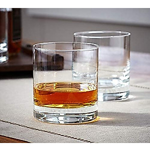 Whiskey Decanter Set with Whiskey Glasses and Airtight Stopper for Vodka, Bourbon, Brandy. Italian Glass | 23.75oz with 2 pack 11oz glasses, Made in Italy