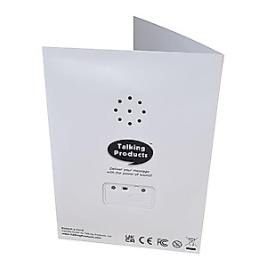Talking Products, Voice Recordable Talking Audio Greeting Card, Record and Send Your own Personalized Custom Voice Message. 40 Seconds Recording with Replaceable Batteries.