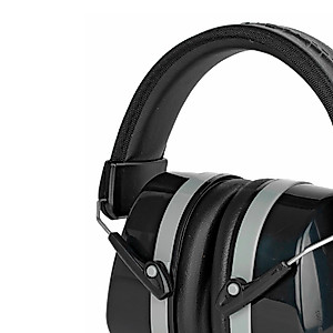 WALKER'S Premium Passive Folding Lightweight 32dB NRR Noise-Blocking Hunting Gun Range Shooting Hearing Protection Muff w/ Padded Headband & PVC Earpads