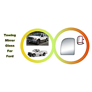 WLLW Mirror Glass Replacement for Ford E150/250/350/F250/F350/F450 Driver Side