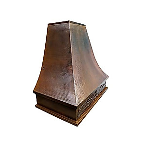 Copper Range Hood Wall Mount Tower