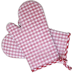 Silicone Oven Mitts Set of 2 Transparent Clear Silicone Shell with Printing Cotton Quilted Lining, Machine Washable, Heat Resistant Kitchen Oven Gloves for Cooking and BBQ Baking,