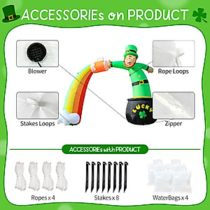 DomKom St Patricks Day Inflatable Decorations,7ft Giant Leprechaun Rainbow Arch with Gold Coin Pot,Built-in Bright LED Lights,in/Outdoor Lucky Day Holiday Lawn,Yard,Garden,Patio Décor