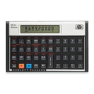 HP 12CPT Financial Calculator, 5-1/10-Inch x3-1/10-Inch x3/5, Platinum