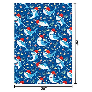 Titiweet Dinosaur Shark Animal Christmas Wrapping Paper for Kids - 12 Sheets, 20 x 28 Inches Per Sheet