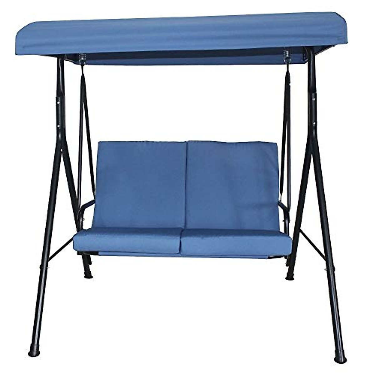 Homebeyond Patio 2 Seater Swing Top | Sunshade Hammock Cover UV Protected Waterproof Outdoor Seat for Garden Pool Porch | Swing Canopy with Stand (Blue) - SW-2B