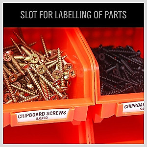 HORUSDY Wall Mounted Storage Bins Parts Rack 30PC Organizer Garage Plastic Shop Tool for Men's Gift