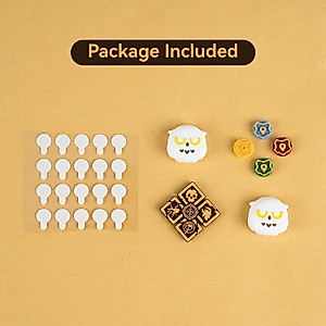 PERFECTSIGHT Cute D-Pad Button Caps Silicone Thumb Grips Set, ABXY Key Buttons Sticker Joystick Cover Caps Compatible with Nintendo Switch/OLED - Owl