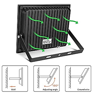 2 Pack LED Flood Light Outdoor, 120W LED Work Lights, Super Bright Outdoor Floodlights, Daylight White 5000K, IP66 Waterproof Outdoor Floodlight Fixture for Yard Backyard Garden Garage Playground