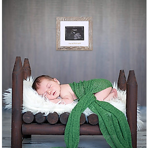 IHEIPYE Baby Love at First Sight Sonogram Keepsake Frame - Ultrasound Picture Frame - Pregnancy Announcement Frame for Expecting Parents, Gender Reveal Party, Grandparents, Rustic White