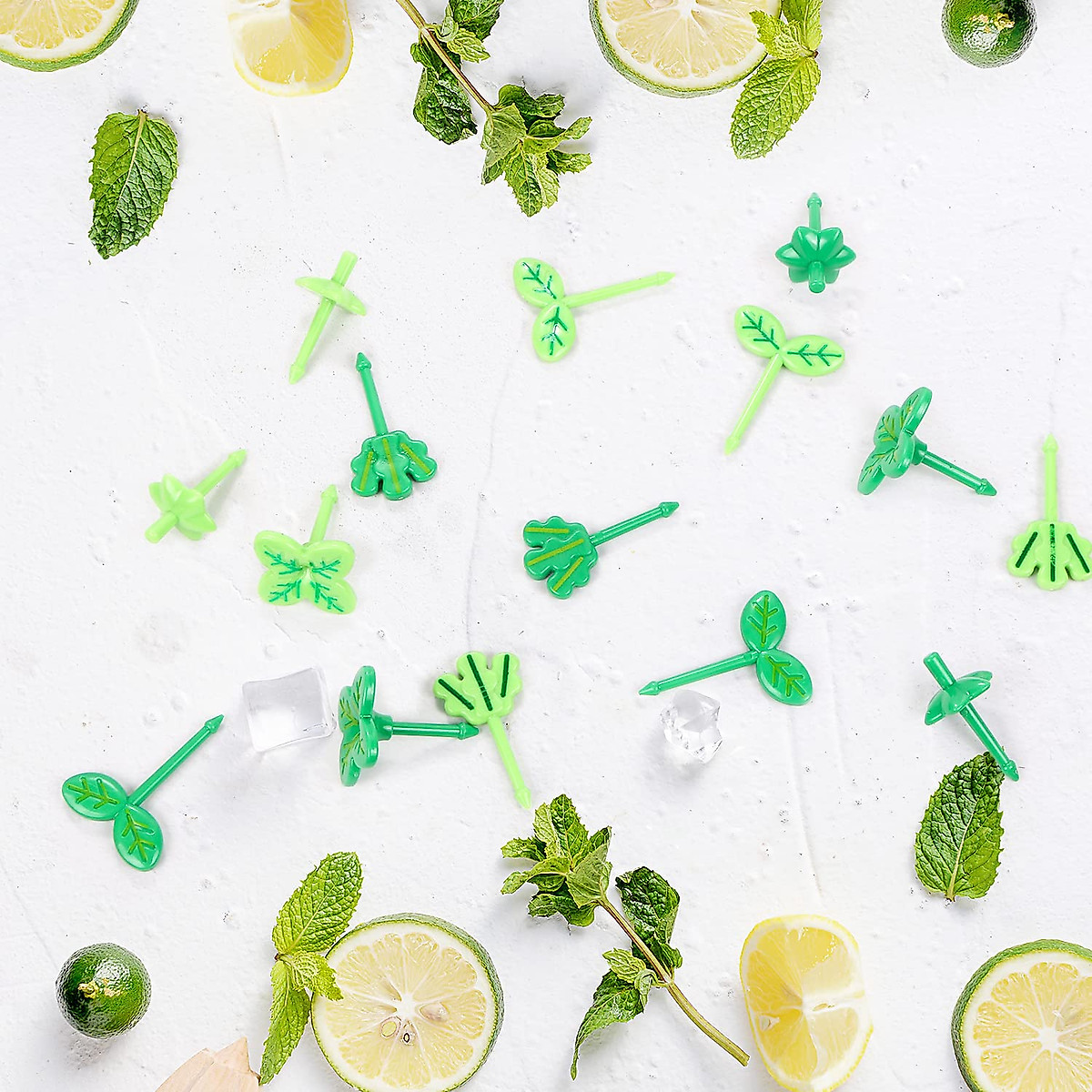 DREMISI 16Pcs Mini Leaf Food Picks for Kids, Cute Bento Box Accessories, Safe, Practical, and Decorative