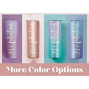 Onebttl 21st Birthday Gifts for Women, Girl, Her - 21 and Fabulous -20oz/590ml Stainless Steel Insulated Tumbler with Straw, Lid, Message Card - (Rose Gold)