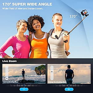 4K Action Camera, Sports Video Camera WiFi with Touch Screen Dual Screen 131FT Underwater Camera Waterproof, EIS 2.0, 170° Wide Angle, Zoom, 2 Batteries and Accessory Kits for Vlog