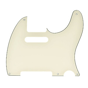 KAISH American Vintage 5 Hole Tele Pickguard TL Guitar Pick Guard Scratch Plate for Tele/Telecaster Aged White 3 Ply