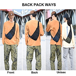 ARMADIO Waterproof Messenger Bag Sling Backpack Crossbody Shoulder Bag Travelling Hiking Daypack (Dark Green)