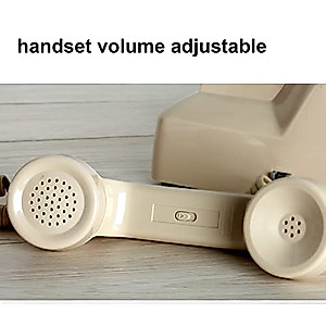 TelPal Landline Phones for Home Office Hotel School Corded Single Line Heavy Desktop Basic Telephone for Seniors Retro Classic Old Fashion Movie Decor Telephones with Loud Metal Bell Ringer (Ivory)
