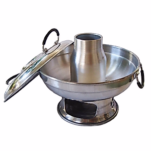 Tom Yum or Soup Heated Serving Pot Soup Bowl Polished Aluminum