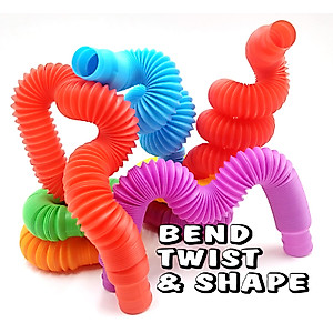 Funny 8 pk Large Pop Tubes Sensory Toys Fine Motor Skills Toddler Toys, ADHD & Autism Fidget Toy, Preschool Gifts Idea, Unique Boy & Girl Presents,Best Preschool Boy Girl Gifts