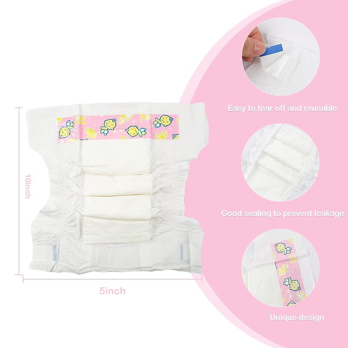 CHAREX Reborn Baby Doll Diapers - 20 Pieces Pack Newborn Diapers, Doll Accessories for 18-24 Inch Reborn Dolls