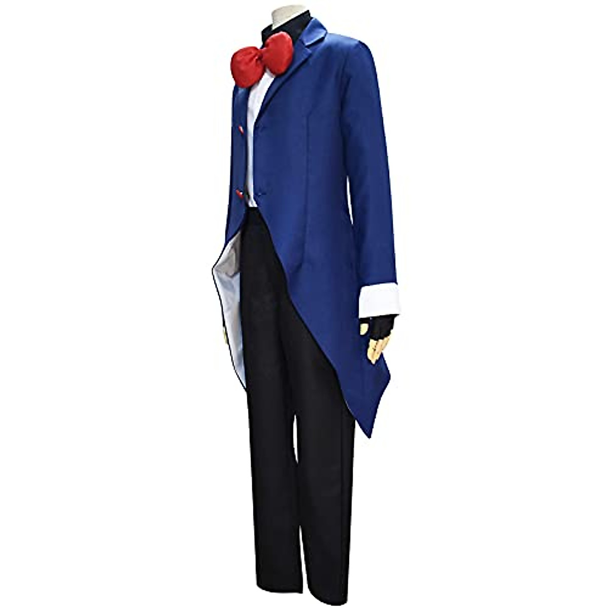 MengXin Hazbin Hotel Moxxie Helluva Boss Cosplay Costume Halloween Party Blue Tuxedo Uniform Outfits (Medium, Blue)