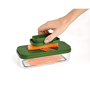 Joseph Joseph Multi-Prep Compact 4-in-1 Multifunctional Set, Kitchen Vegetable Chopper & Dicer, Cheese Grater, Mandoline Veggie Slicer, Food Julienne Cutter with Container