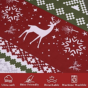 CAROMIO Christmas Duvet Cover Queen Size - Boho Christmas Holiday Reindeer Printed Duvet Cover Set, Soft and Breathable Christmas Decorations Bedding Set (Queen, 90"x90")