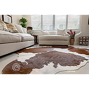 Genuine Brown and White Cowhide Rug XL 6 x 7-8 ft. 180 x 240 cm