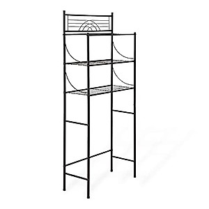 MallBoo 3 -Tier Over-The-Toilet Bathroom Spacesaver and 3 -Tier Standing Bathroom Shelves(Black)