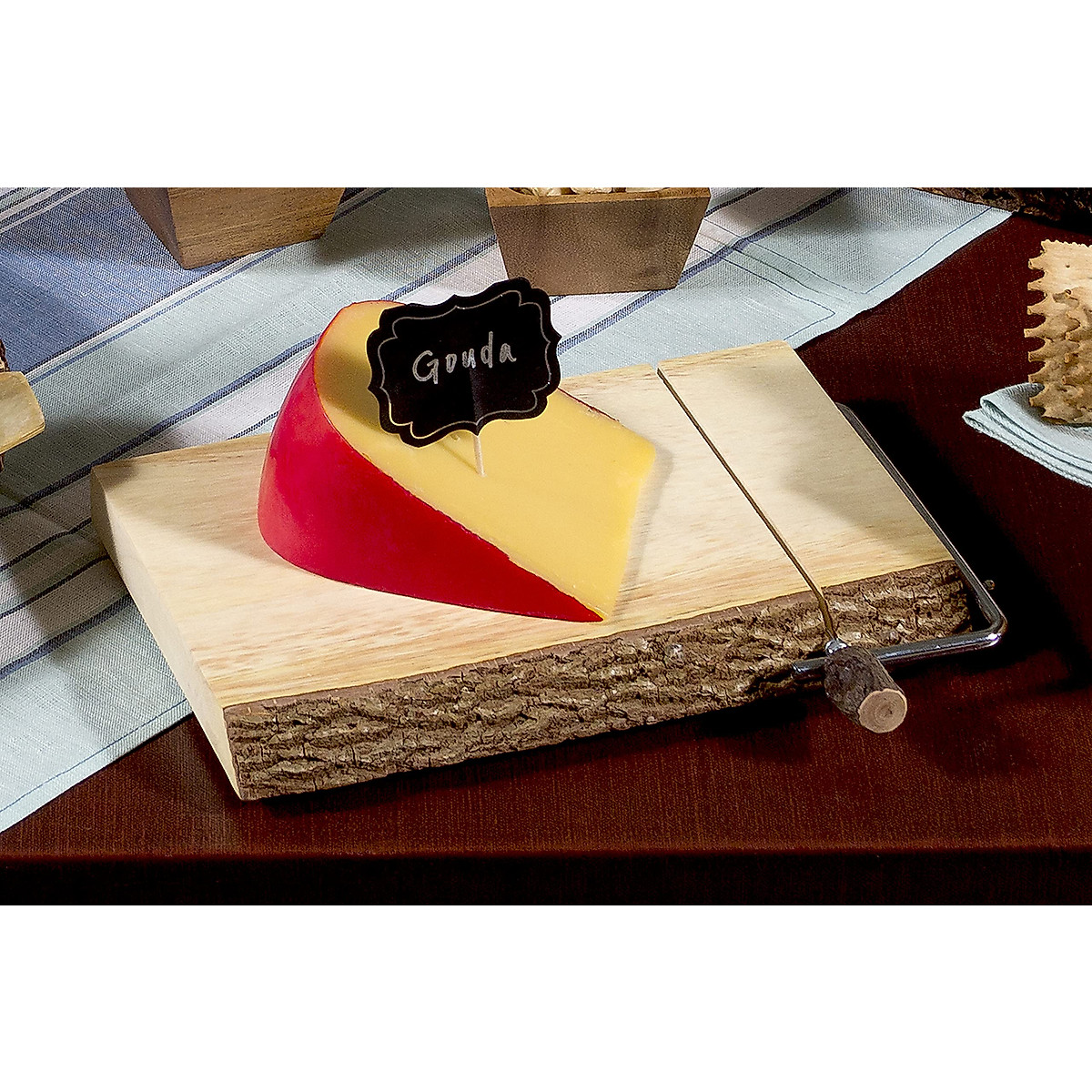 Lipper International Acacia Slab Cheese Slicer w Bark