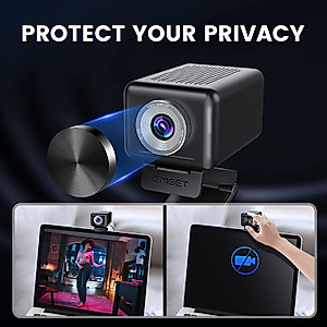 EMEET USB Speakerphone for Live Streaming, 1080p60 HD Webcam, 3-in-1 AI Speakerphone with Webcam, Auto Light Correction & De-Noise Mics, 60°-96° Wide Angle, Software Control and Privacy Cover, C990