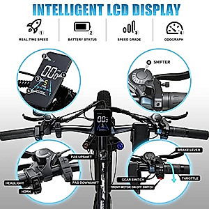 KETELES K800 2000W 23AH Electric Bike for Adults, 26'' All Terrain Fat Tire Beach Snow Electric Bicycle Dual Motor Removable Battery Up to 30MPH Mountain Ebikes Hydraulic Disc Brake Electric City Bike