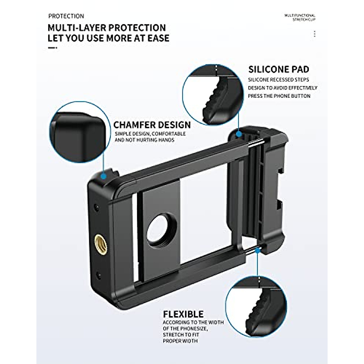 17 mm Thread Lens Adapter, Telephoto Lens Phone Mount Sturdy and Wear-Resistant, Lens Holder Suitable for All Lens&Telephoto Lens with 17mm Thread, Works with Almost All Smartphones