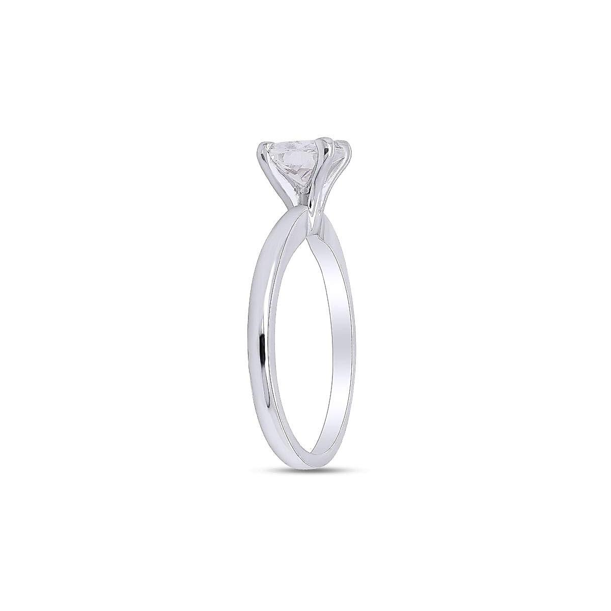 Jewel Zone US Cushion Cut White Cubic Zirconia Anniversary Solitaire Ring in 14k White Gold Over Sterling Silver (0.75 Carat)