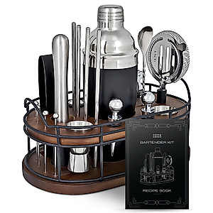 22-Piece Bar Set, Cocktail Shaker, Bartender Kit - Cocktail Kit, Bar Accessories for The Home Bar Set, Cocktail Shaker Set, Cocktail Set, Bar Tools, Bartender Set, Bar Kit, Shaker Set Bartender Kit