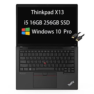 Lenovo ThinkPad X13 Gen 2 13.3" WUXGA (Intel 4-Core i5-1145G7 vPro, 16GB RAM, 256GB SSD) Business Laptop, Backlit, Fingerprint, Thunderbolt 4, Webcam, Wi-Fi 6, IST Cable, Win 10 Pro/Win 11 Pro