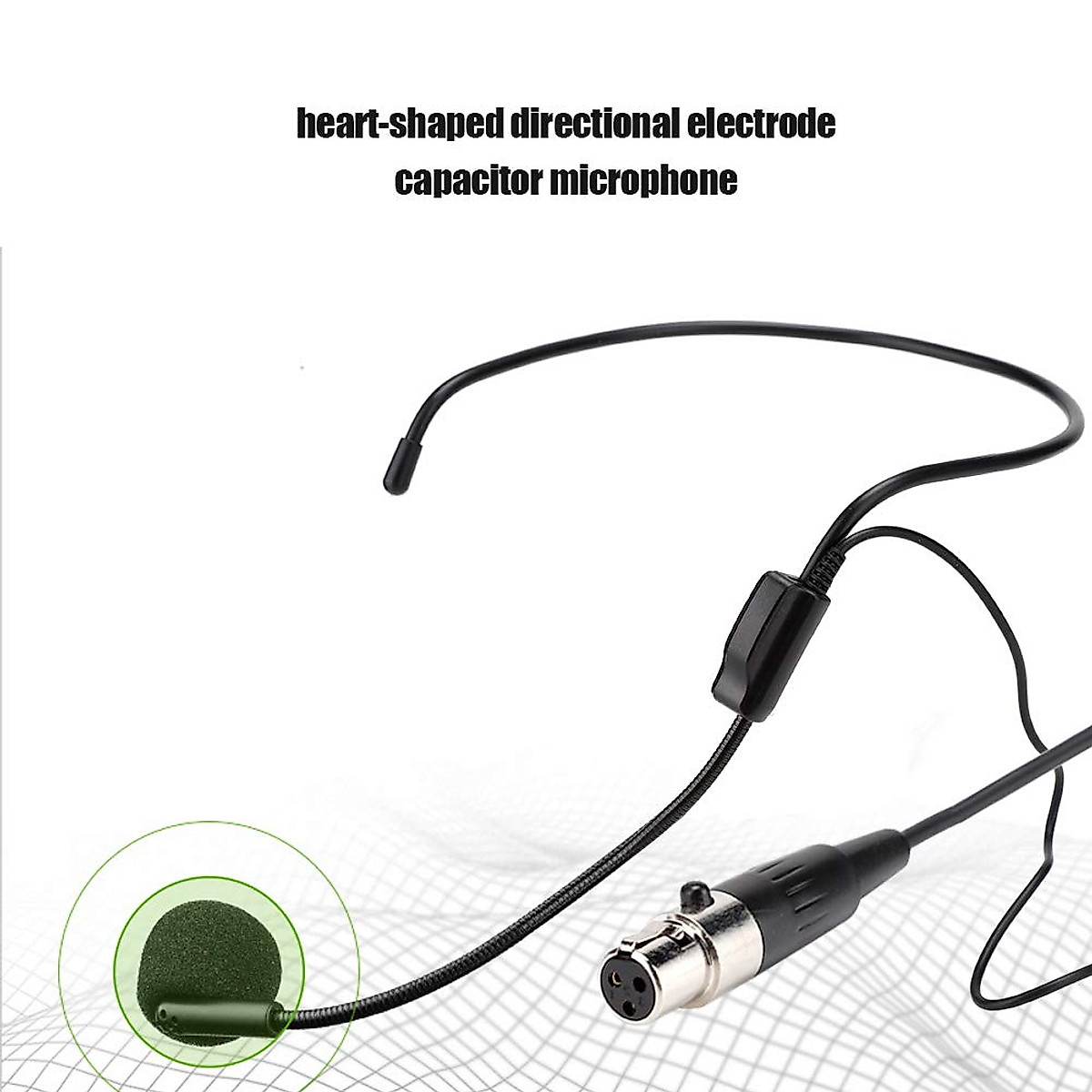 Mini Mic,Mini XLR 3 Pins TA3F Plug Head-Wear Mic,Professional Wireless Headset Microphone,for Waist Mounted Wireless Transmitter