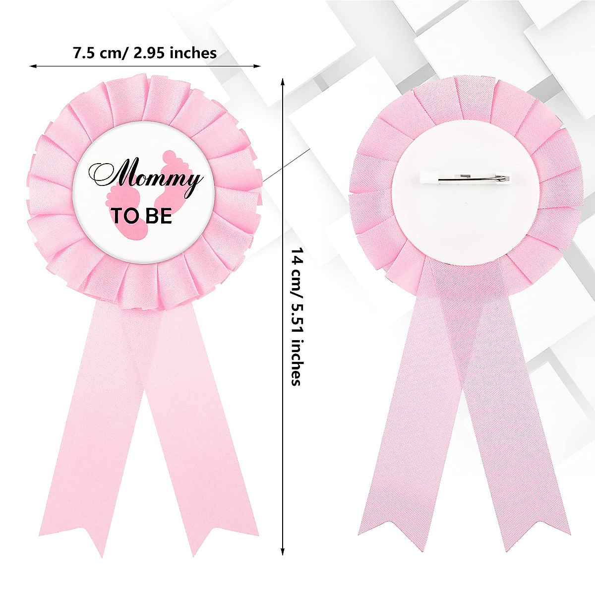 2 Pieces Daddy and Mom Be Tinplate Badge Pin Gender Reveal Button Pins New Daddy Mom Gifts for Baby Shower Party Celebration (Pink)
