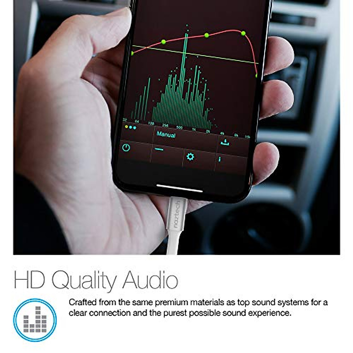 Naztech [MFi Certified] Lightning to 3.5mm Audio Adapter, for Plug & Play Convenience, Connect Your Headphone, Speakers, Car Stereo's to Your iPhone [White] 14647