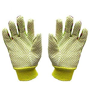 G & F 1852-3 Women Soft Jersey Garden Gloves, Women Work Gloves, 3-Pairs Green/Pink/Blue per Pack