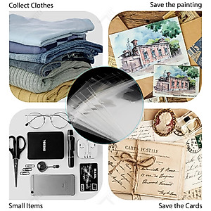 Golden State Art, Pack of 100, Resealable Adhesive Clear Bags with Flap - Fit for 5x7 Mat Matting and Art Prints Bag Size: 5 1/4 x 7 1/8 in