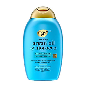 OGX Renewing + Argan Oil of Morocco Conditioner, 13 fl. oz - Repairs Dry, Damaged Hair, Paraben-Free, Sulfate-Free Surfactants, LipiPro Shield Technology, Citrus-Fresh Scent