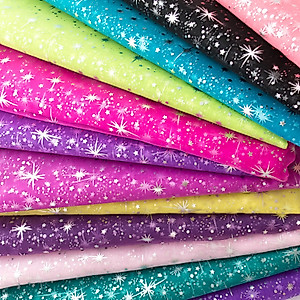 Star Bursts Sheer Organza White 58 Inch Wide Fabric by The Yard (F.E.®)