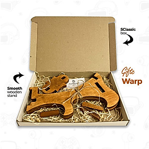 ROSTMARYGIFT Wooden Controller Stand - Dual Game Controller Holder, Headphone Hanger and Phone Stand - Universal Gaming Acessories and Gamer Gift - Portable Headset Storage Organizer