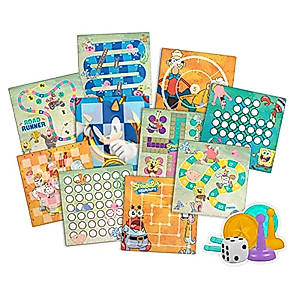 Spongebob Squarepants 100 Classic Board Games Collection for Family and Kids Ages 3+, Perfect for Family Game Night