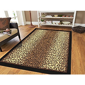 Large 8x11 Cheetah Rug Animal Print Rectangle Leopard Rugs Contemporary 8x10 Rugs for Living Room Modern Animal Rugs (Large 8'x11' Rug)