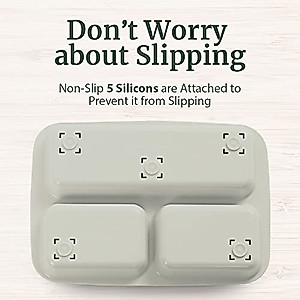 NESTIQUE Silicone Plates for Baby & Toddlers, Divided Plates Design | Microwave & Dishwasher Safe, BPA Free Toddler Plates, Baby Food Tray | Baby Kids Modular Plates Mint