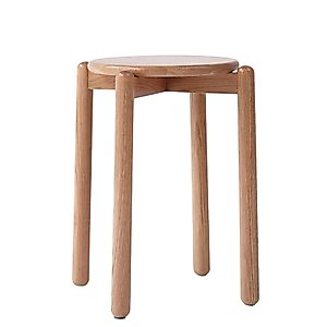 Grewood Small Wood Stool, 100% Oak Wood Kitchen & Dining Room Bench, Kids Stools, Stackable Stools for Living Room,Home, Classroom, Easy Assembly, 16.73IN