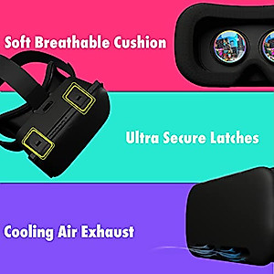 Orzly VR Headset Designed for Nintendo Switch & Switch OLED Console with Adjustable Lens for a Virtual Reality Gaming Experience and for Labo VR - Black - Gift Boxed Edition